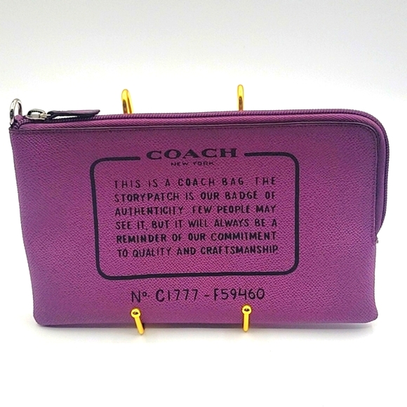 Coach | Bags | Coach Story Pouch Baguette Pouch Wristlet Purple | Poshmark